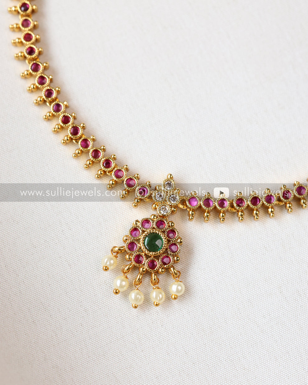 Traditional Attigai Stone Necklace with Earring – sulliejewels