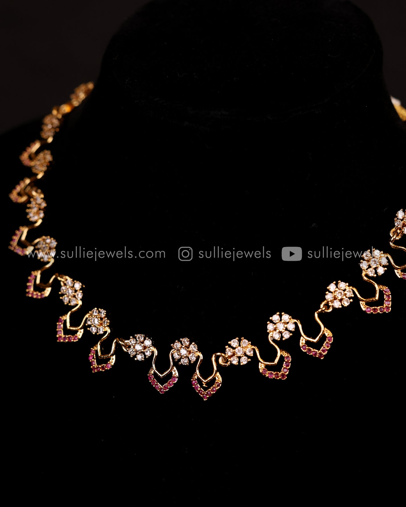 Gold Finish Raindrop AD Necklace Set – sulliejewels